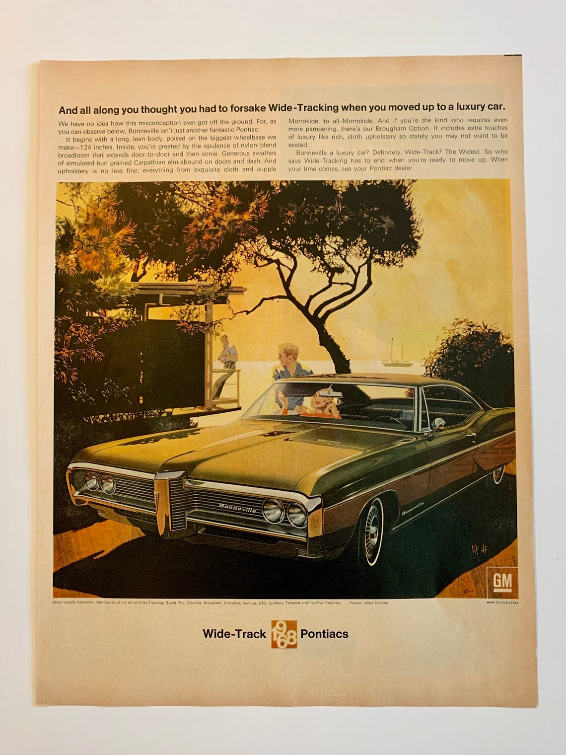 1968 Pontiac Bonneville Original Vintage Car Advertisement | Etsy
