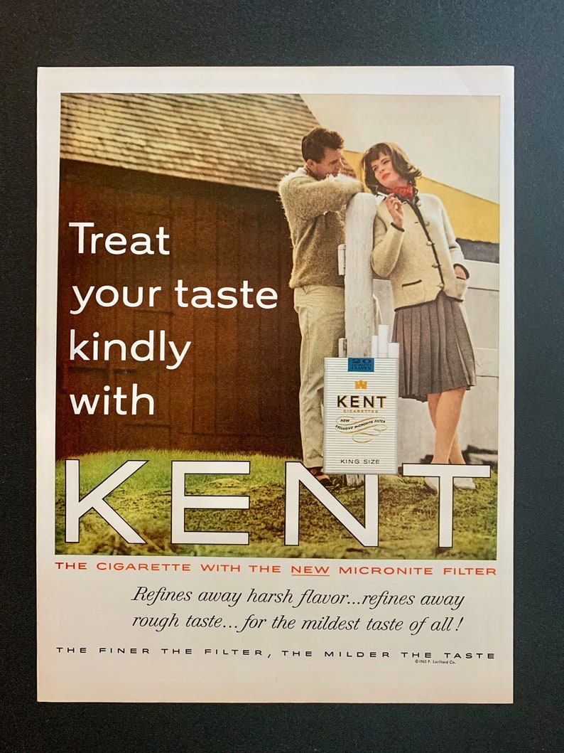 1960s Kent Cigarettes Smoking Ads Several Styles Original - Etsy