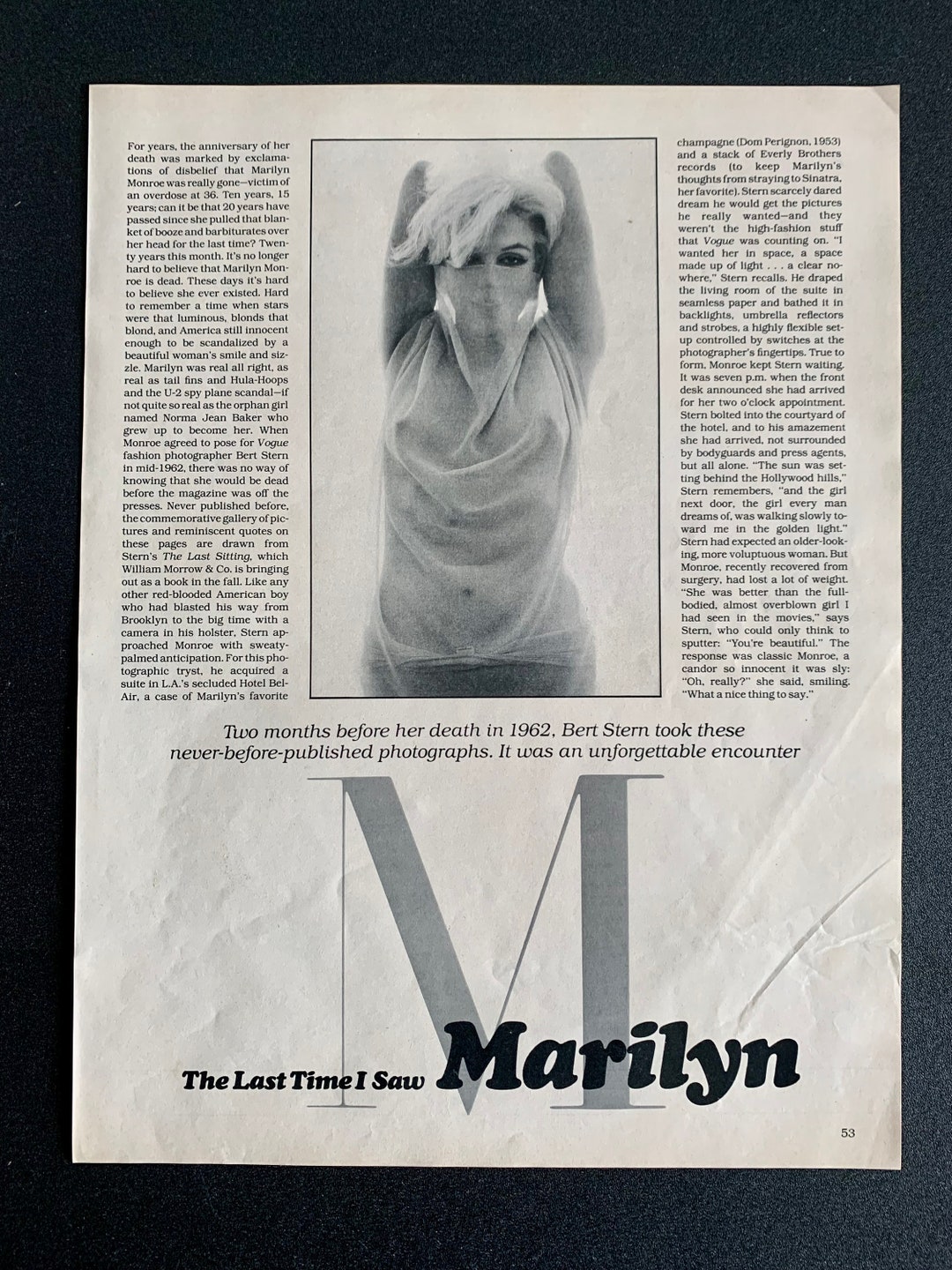 Vintage Marilyn Monroe Poster Original Vintage Advertisements Retro Magazine Print Advertising ...