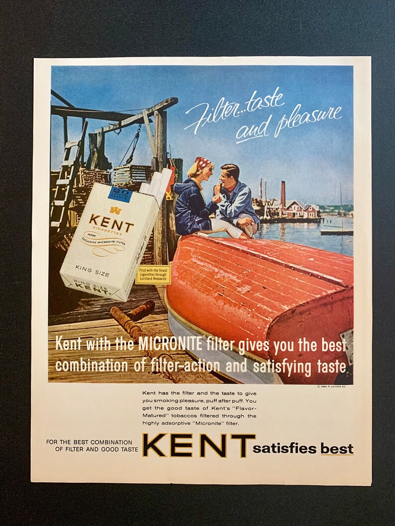 1960s Kent Cigarettes Smoking Ads Several Styles Original - Etsy