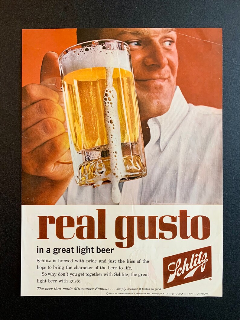 1960s Schlitz Beer Ads Several Styles Original Vintage - Etsy