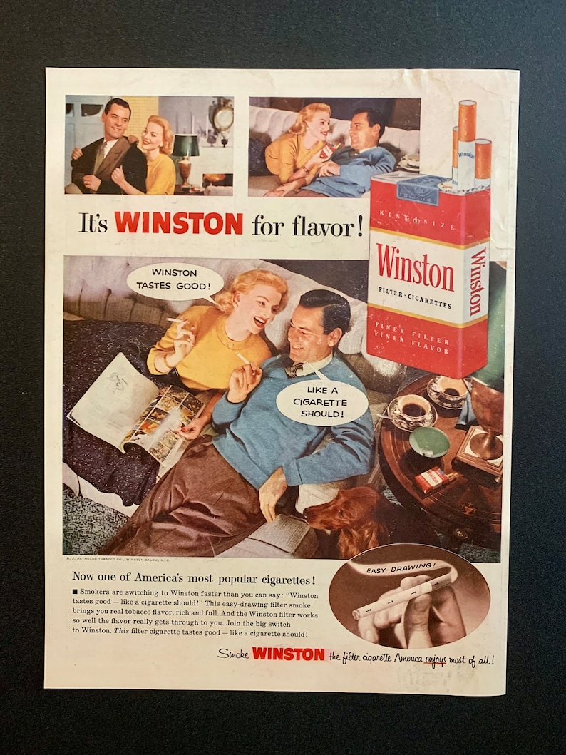 Vintage Winston Cigarettes Ads Several Styles 1950s and - Etsy