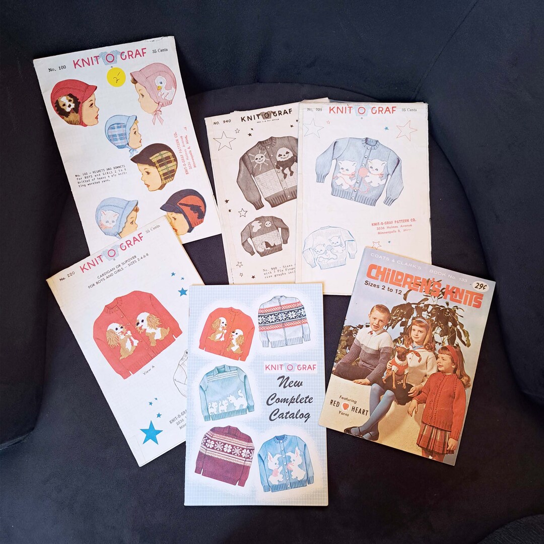 Vintage Knit-o-graf Pattern Collection - Etsy