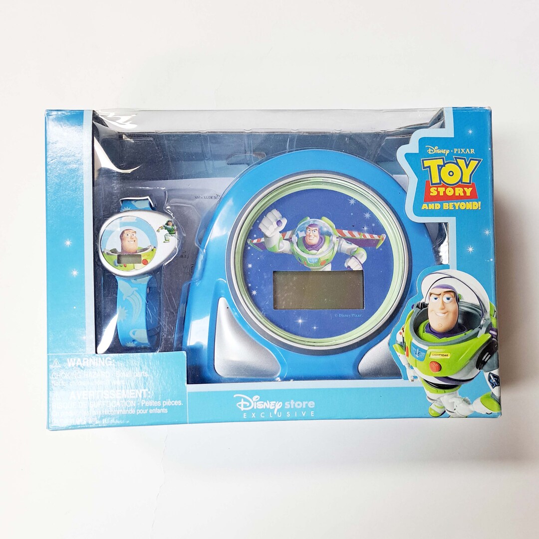 Rare Disney Toy Story Buzz Lightyear Cosmic Alarm Clock and Watch Set ...