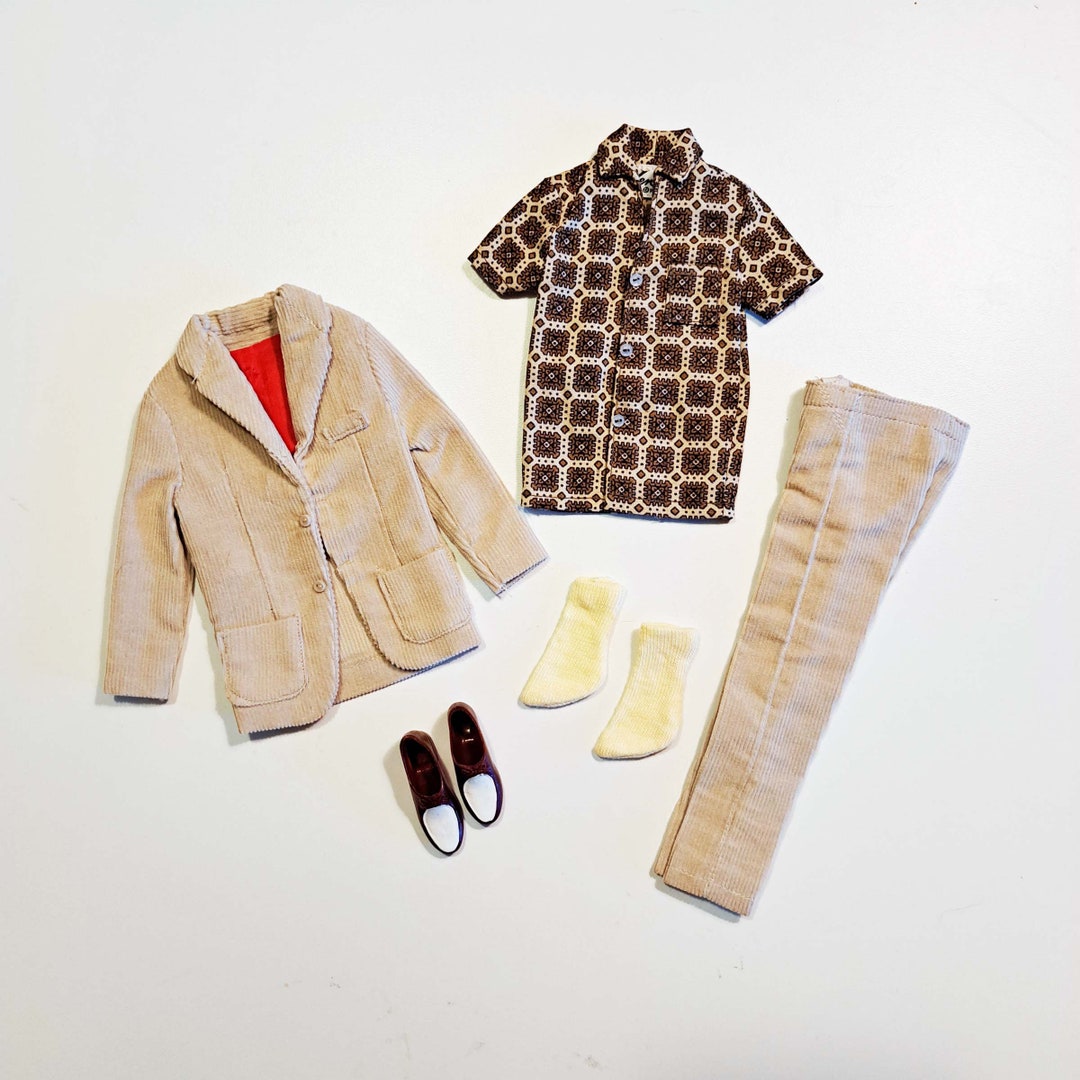 1960's Vintage Ken Casual Corduroy Jacket, Shirt, Pant, Socks and 2 ...