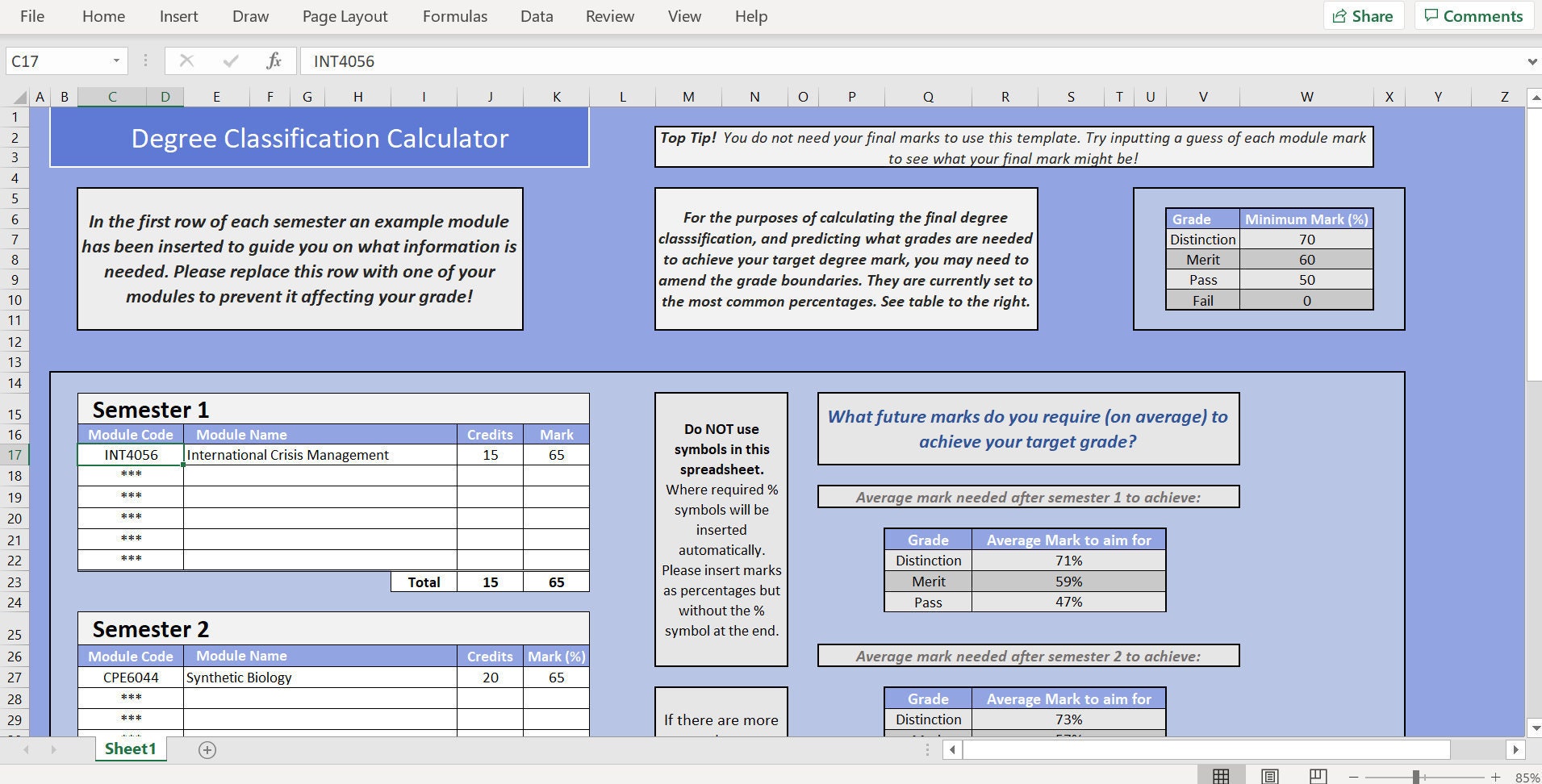 Master's Degree Grade Calculator - Etsy.de