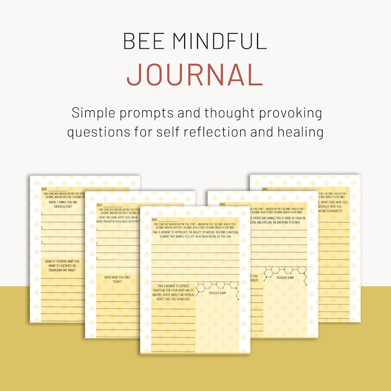 Bee Mindful Journal for Self Reflection and Healing. Gratitude and ...