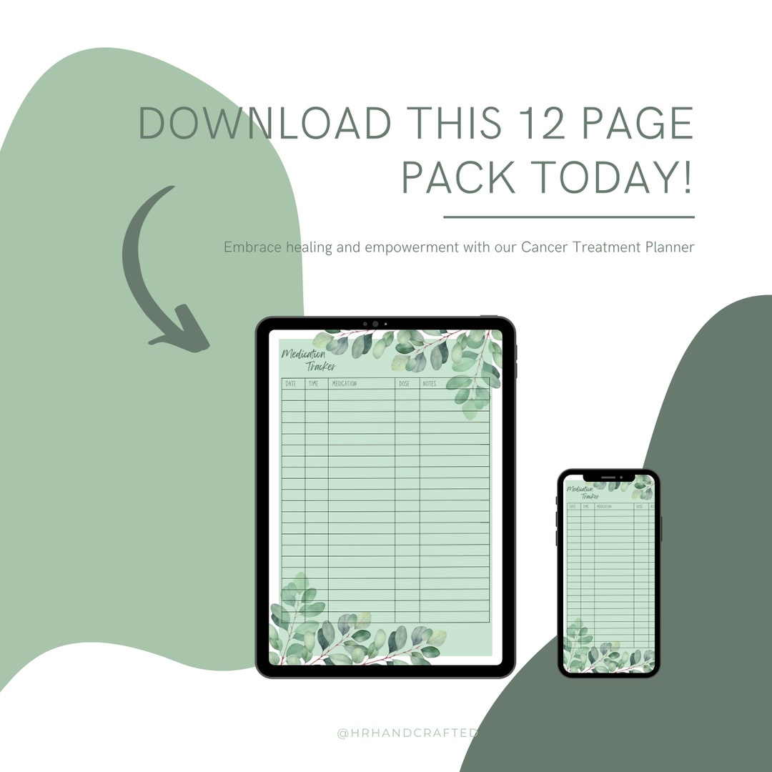 Cancer Treatment Planner Organiser Journal Tracker - Digital Download ...