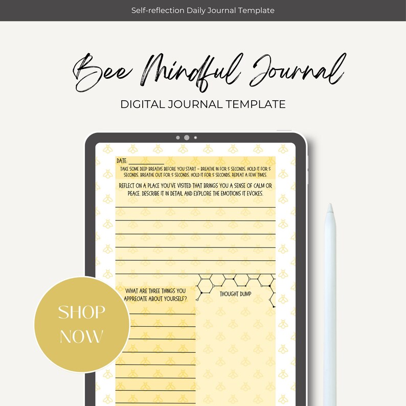 Bee Mindful Journal for Self Reflection and Healing. Gratitude and ...