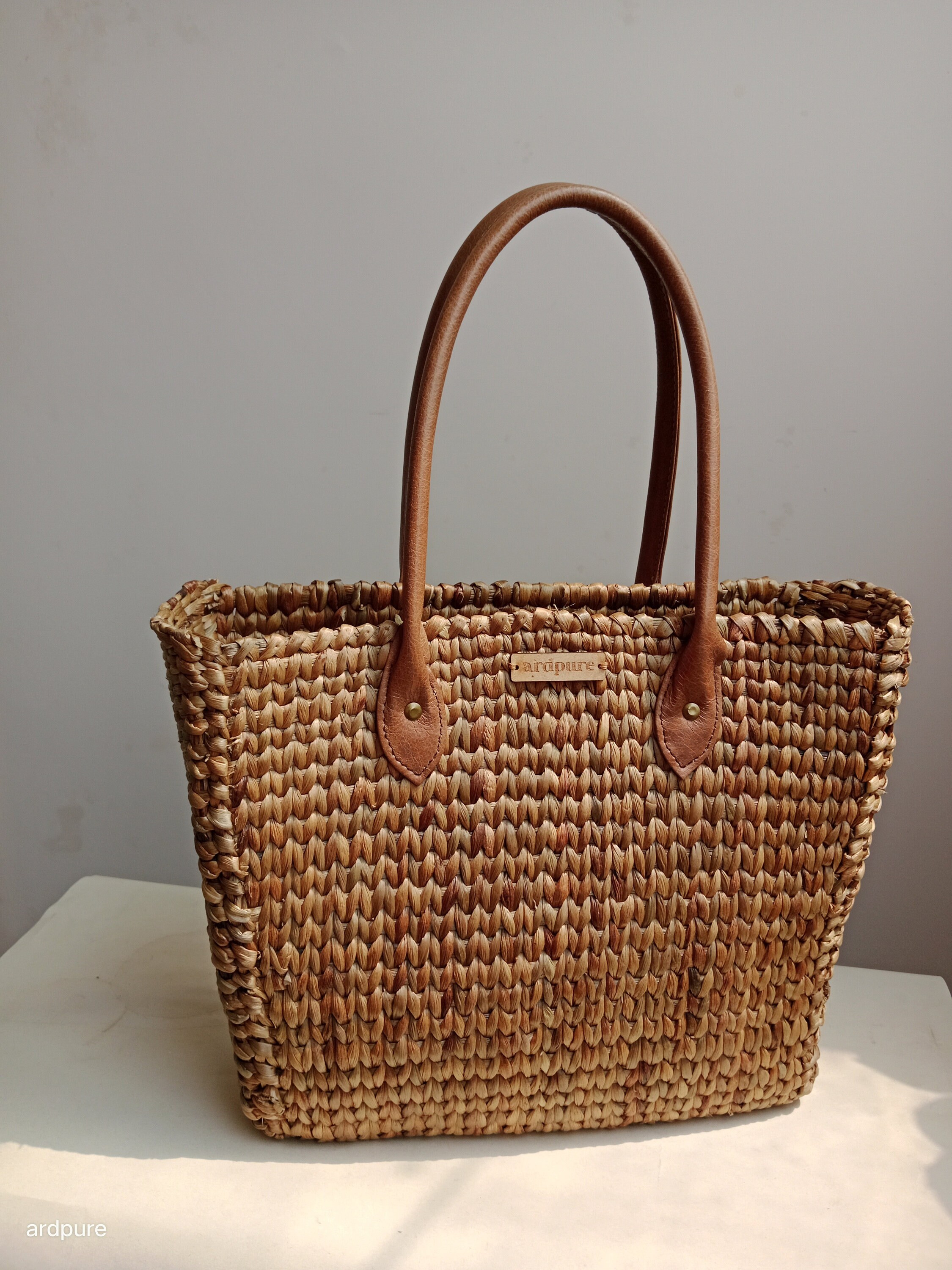 Natural Wicker Tote Bag / Water Hyacinth Shoulder Bag/ Straw Grass Boho ...