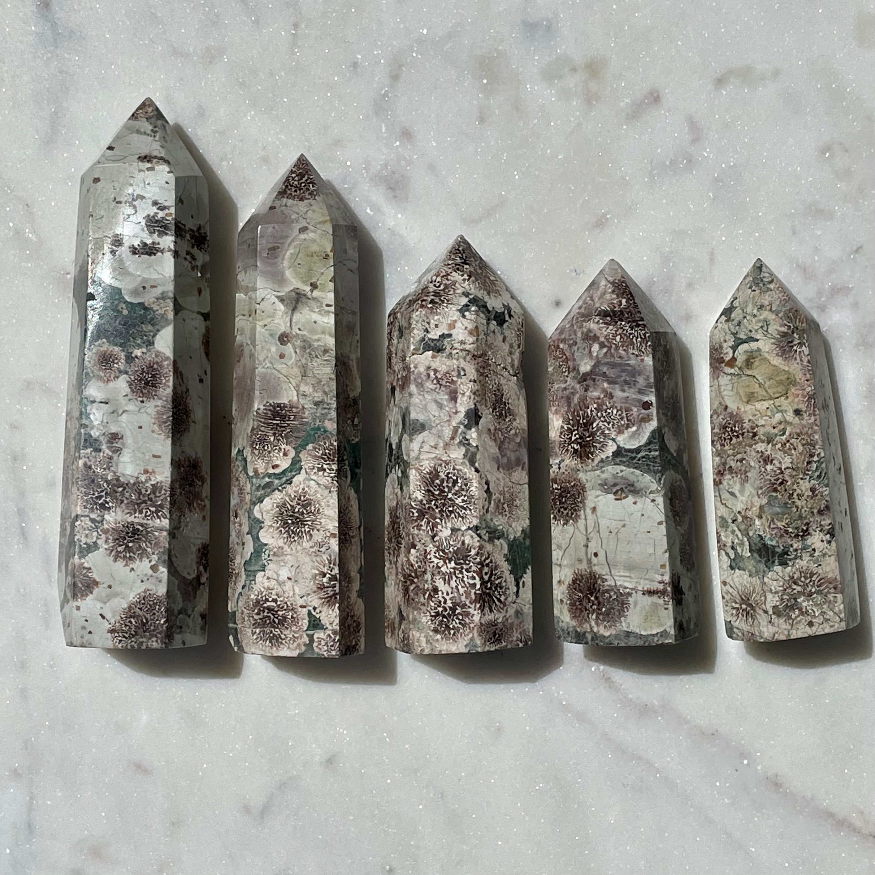 Green Flower Jasper Towers (you Choose), Rhyolite Green Flower Jasper ...
