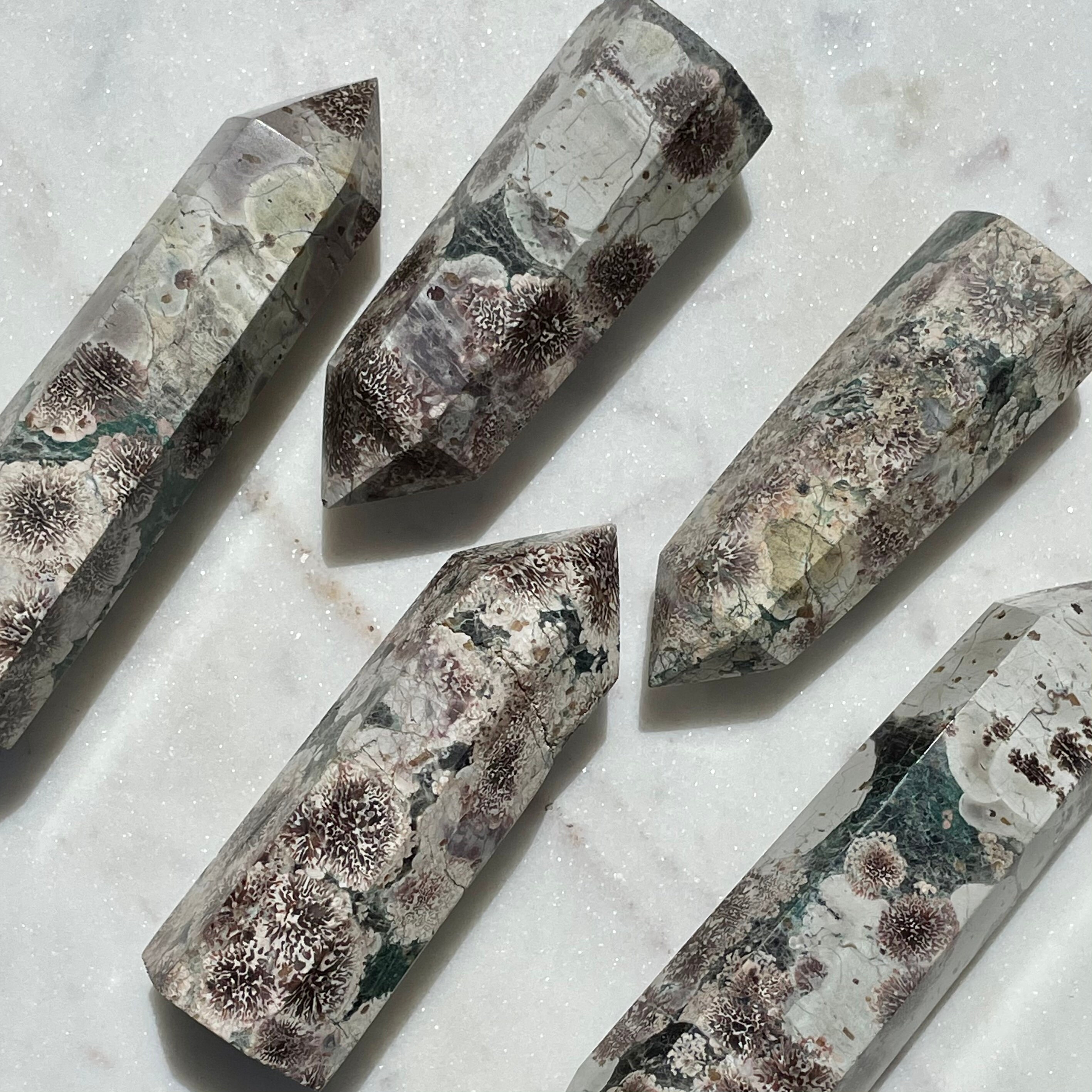 Green Flower Jasper Towers (you Choose), Rhyolite Green Flower Jasper ...