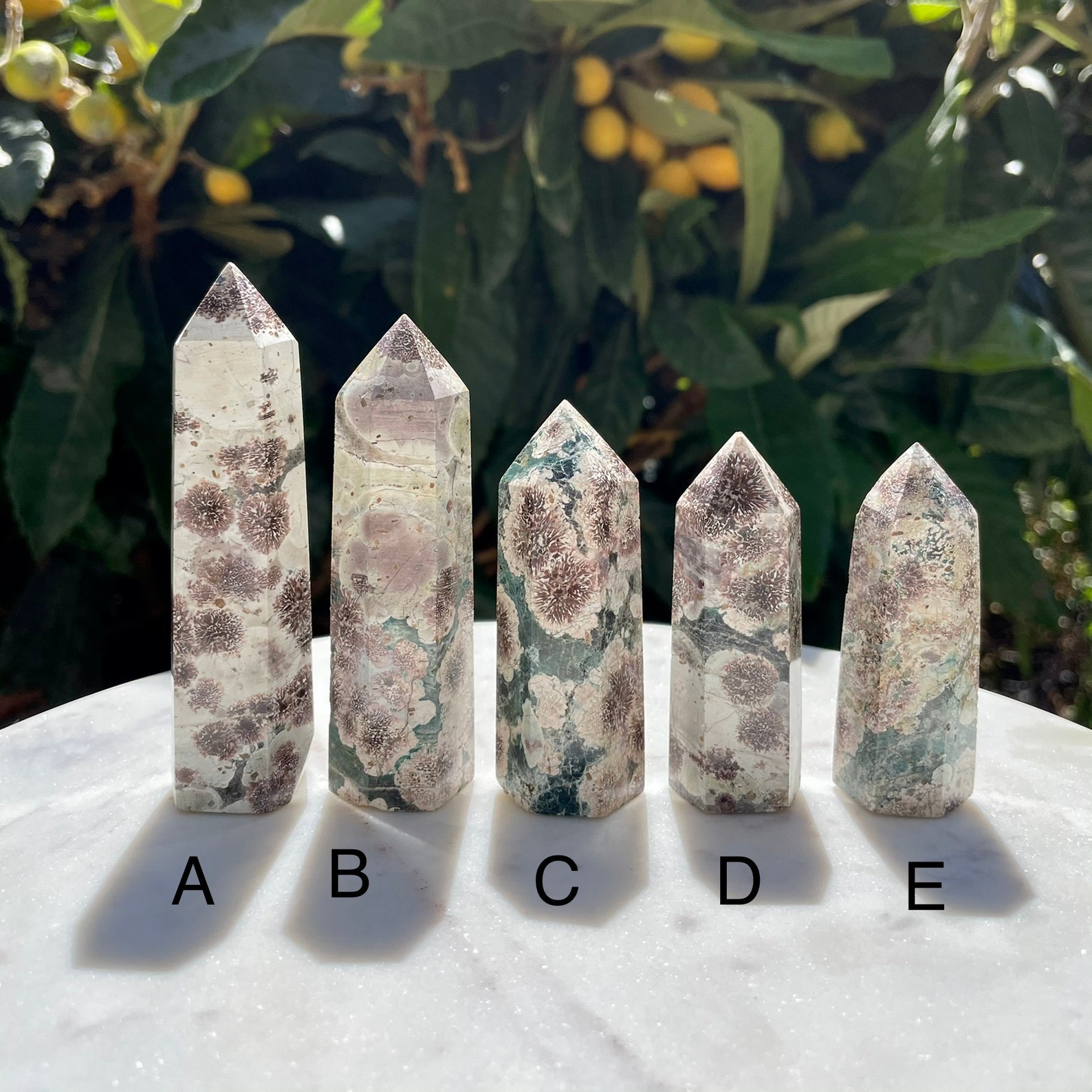 Green Flower Jasper Towers (you Choose), Rhyolite Green Flower Jasper ...