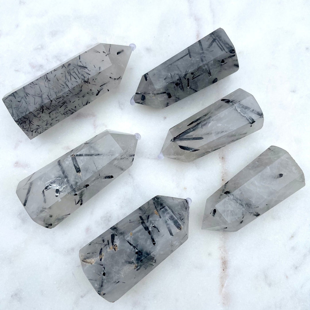 Black Tourmalinated Quartz Towers (you Choose), Black Tourmalinated ...