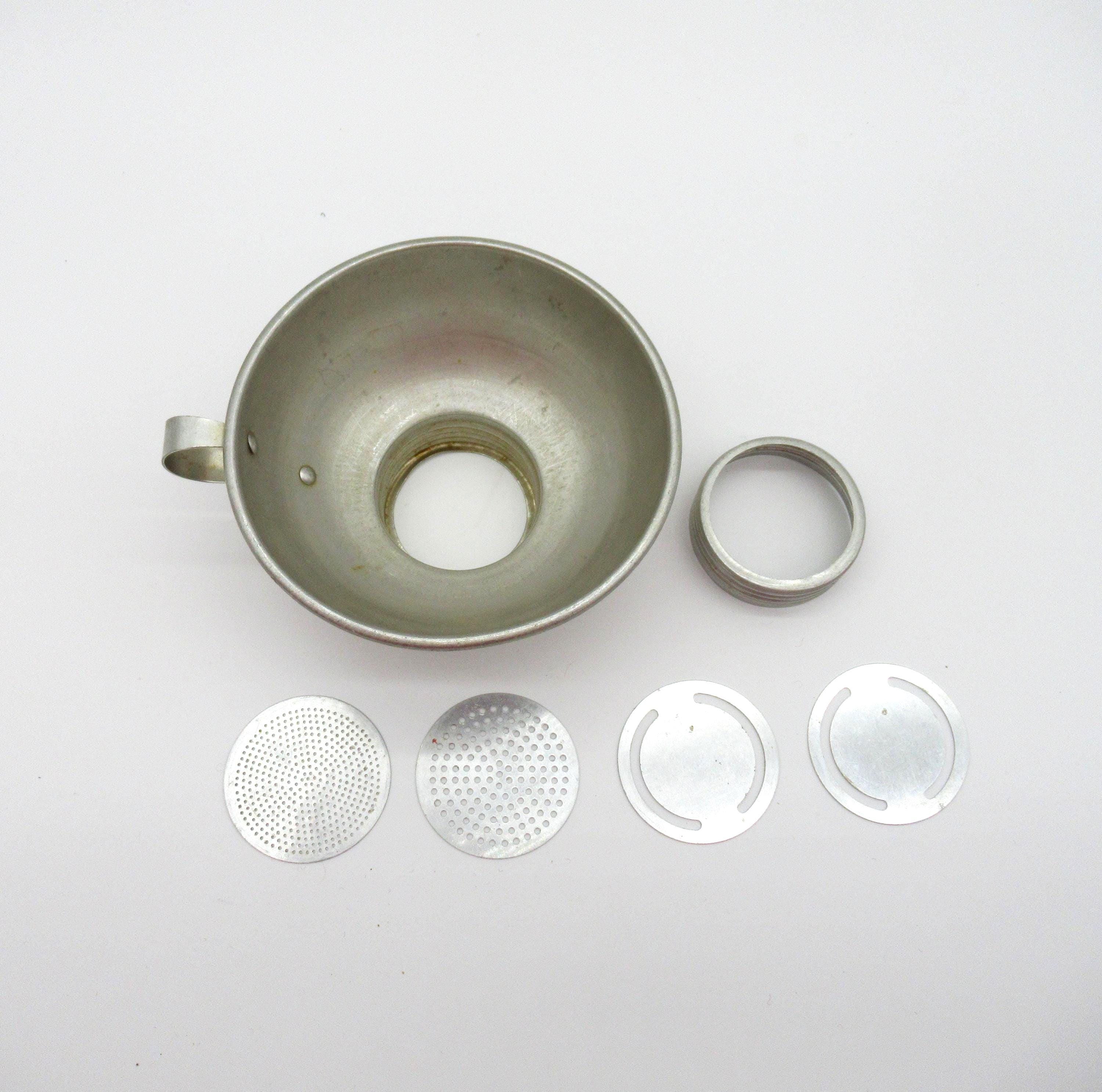 Vintage Aluminum Canning Sifter Funnel Strainer With 4 Filters - Etsy