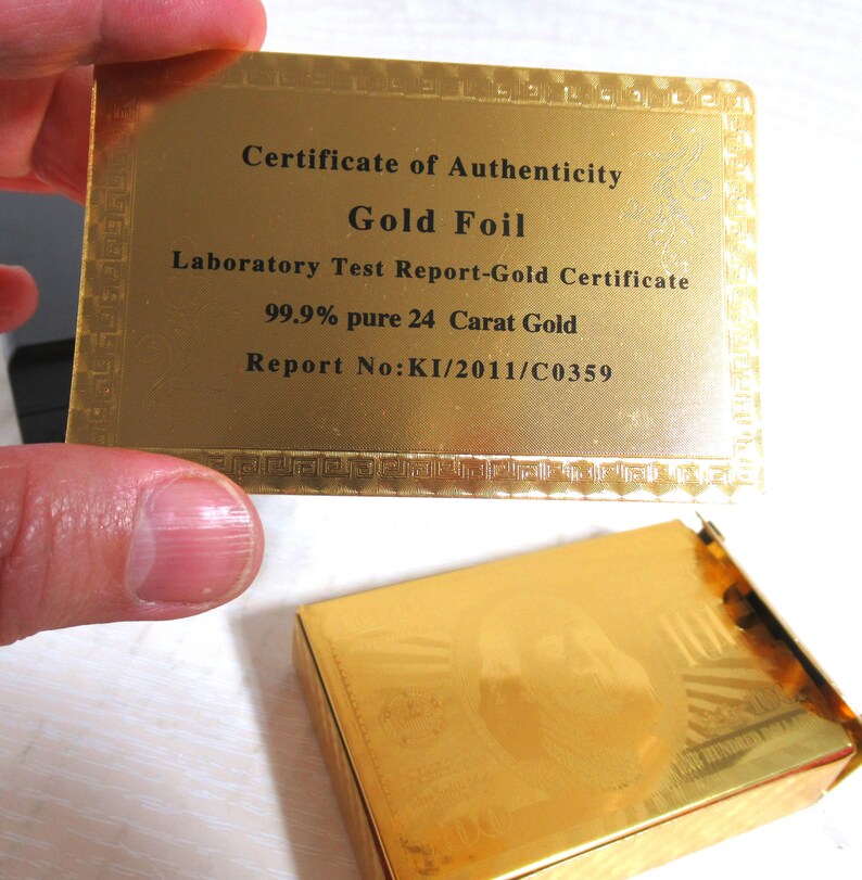 Gold Foil Playing Card Deck Set in Box Gift - Etsy