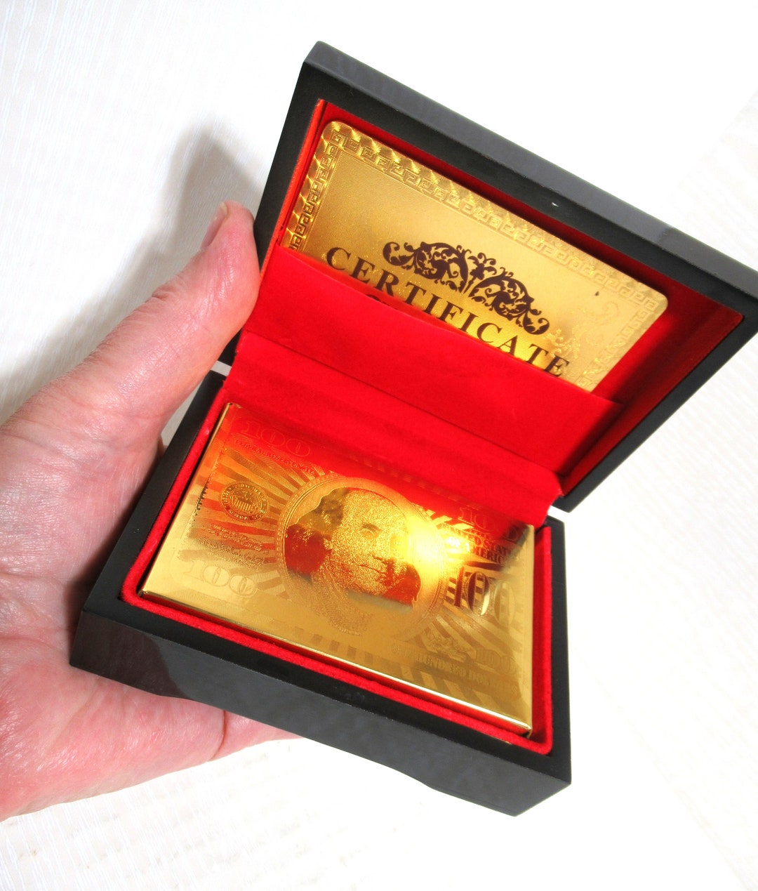 Gold Foil Playing Card Deck Set in Box Gift - Etsy