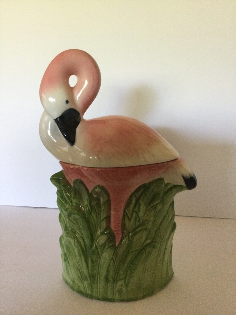 Vintage RARE Metlox Calif USA Retro Mid Century Flamingo Cookie Jar - Etsy