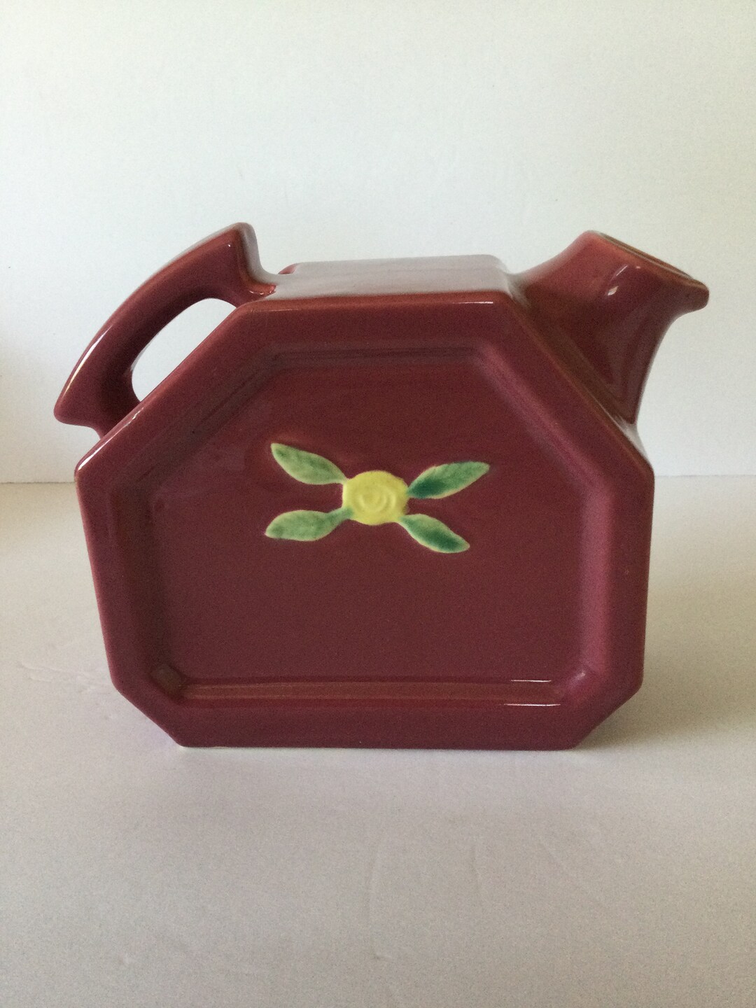 1940s Maroon Coors Rosebud Water Pitcher - Etsy