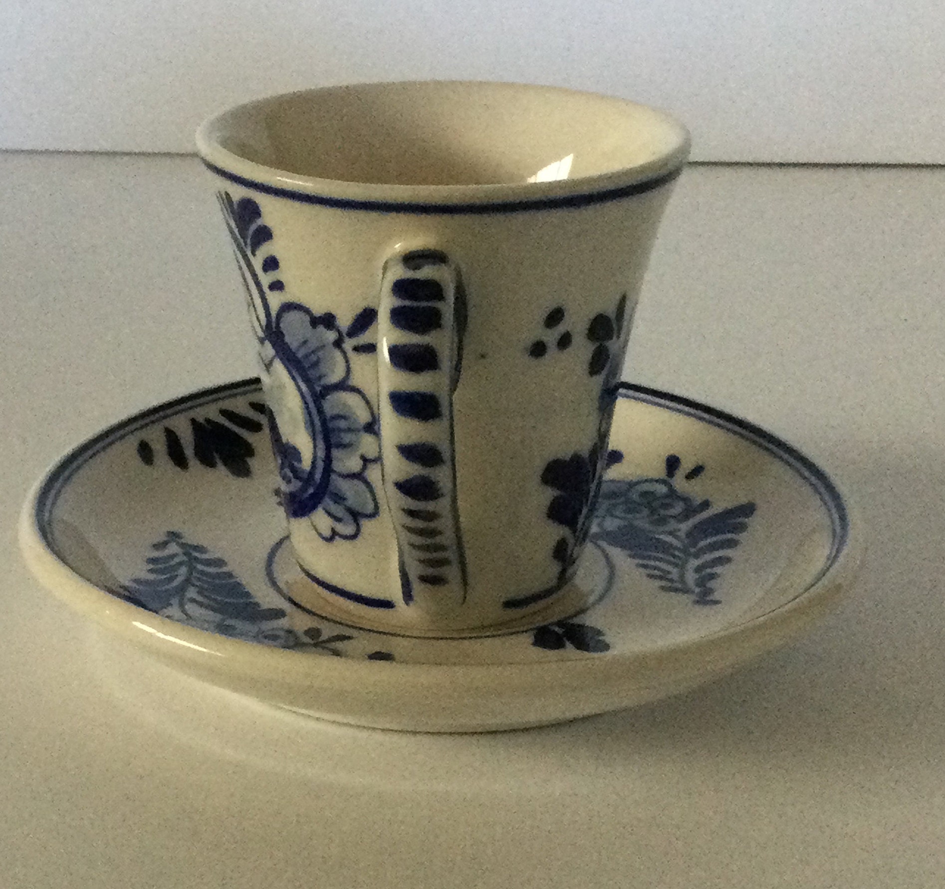 Delft Blau Hand Painted Demitasse Blue and White Cup & Saucer Set ...