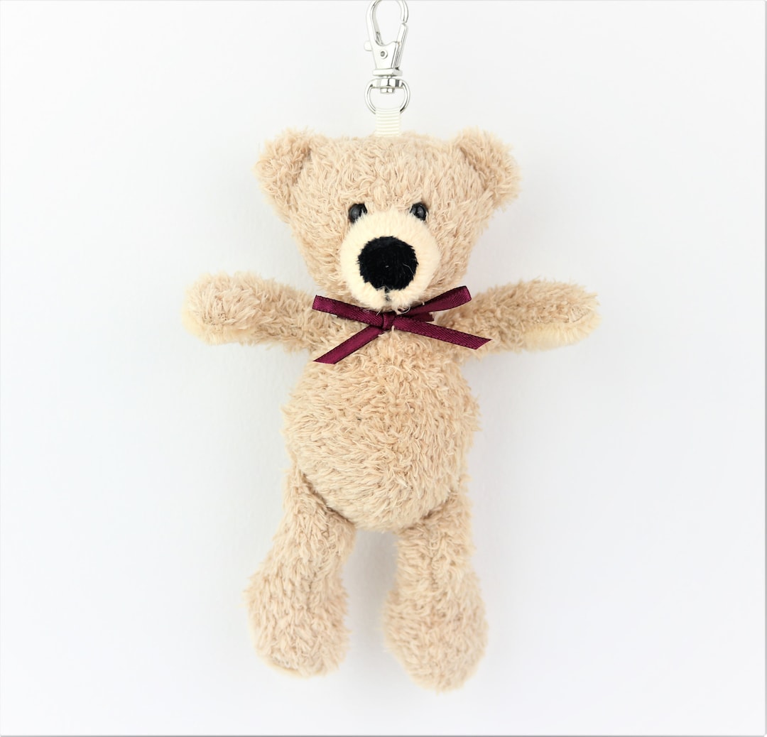 Teddy Bear Keychain Beige Small Teddy Soft Toy Key Chain Accessory Bag Decoration Tiny Teddy ...