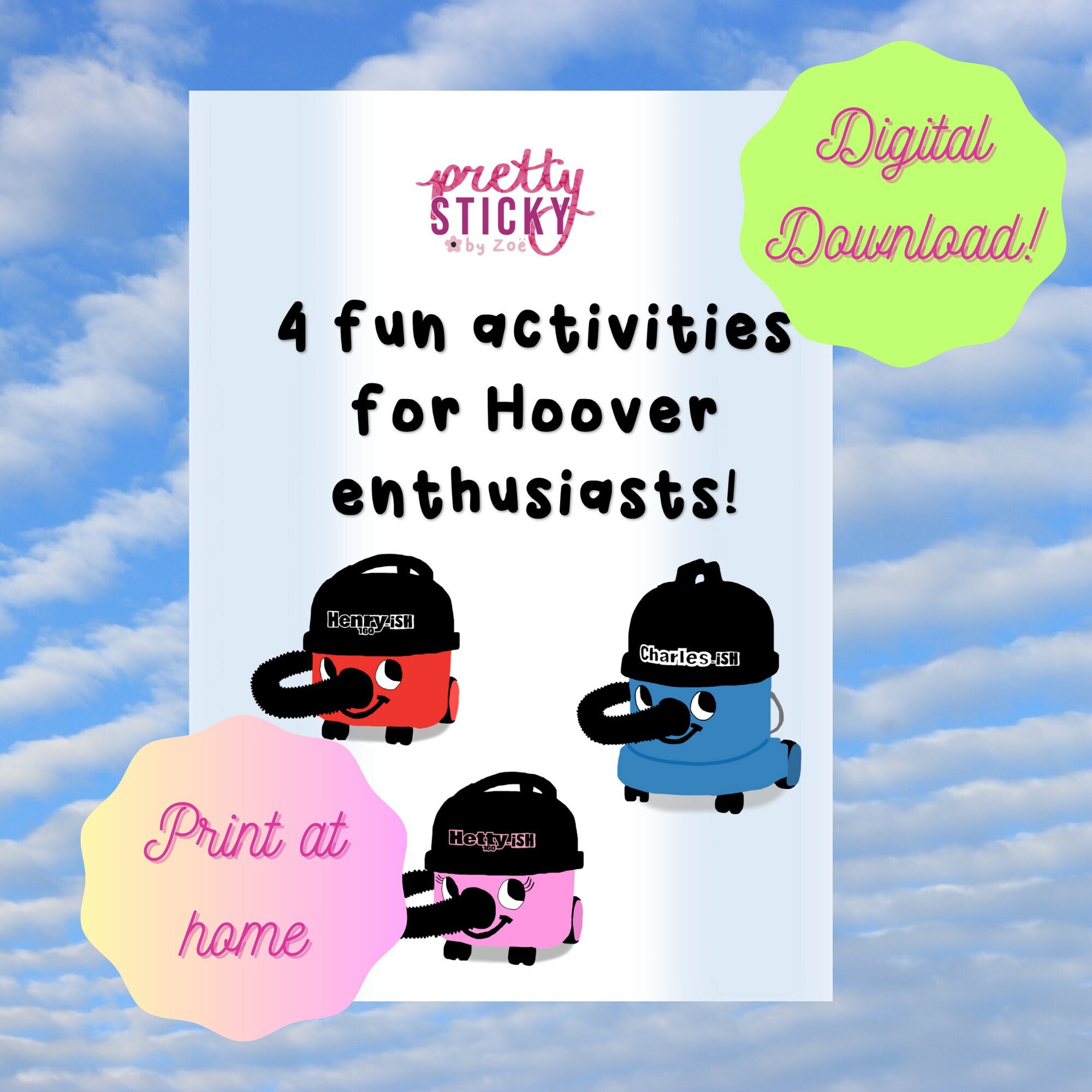Henry / Hetty Hoover Printable Colouring Sheet Hetty Hoover Henry ...