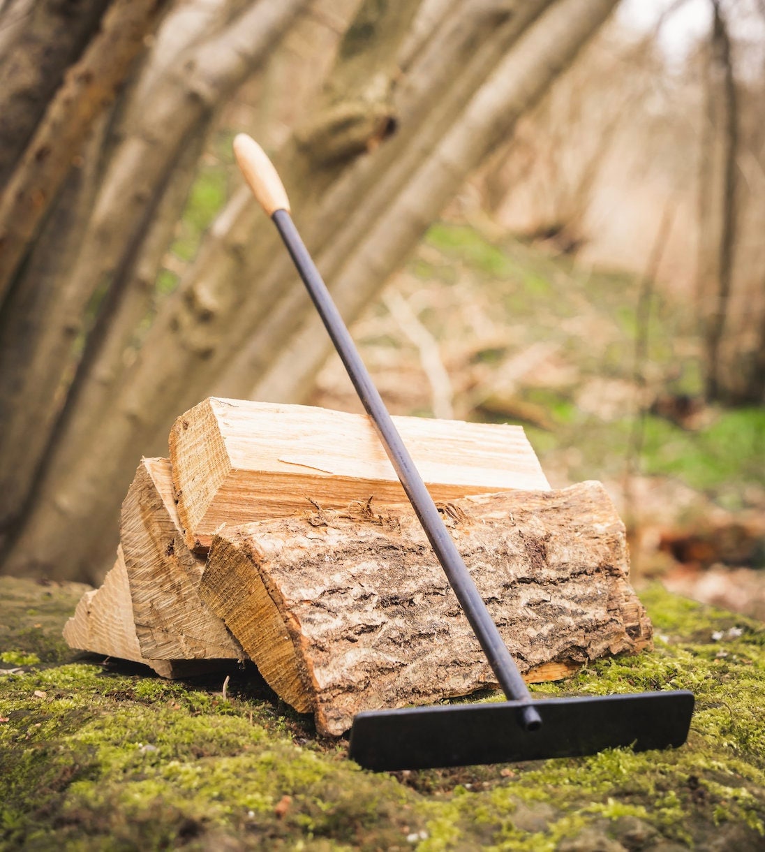 Hand Forged Fire Rake and Blower - Etsy