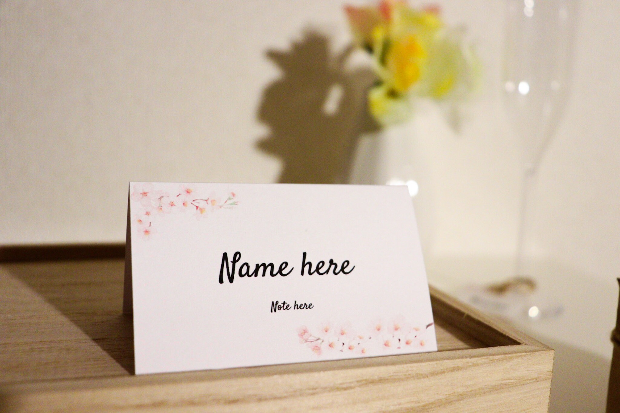 Printable Sakura Editable Name Cards, Seat Tags, Cherry Blossom Escort ...