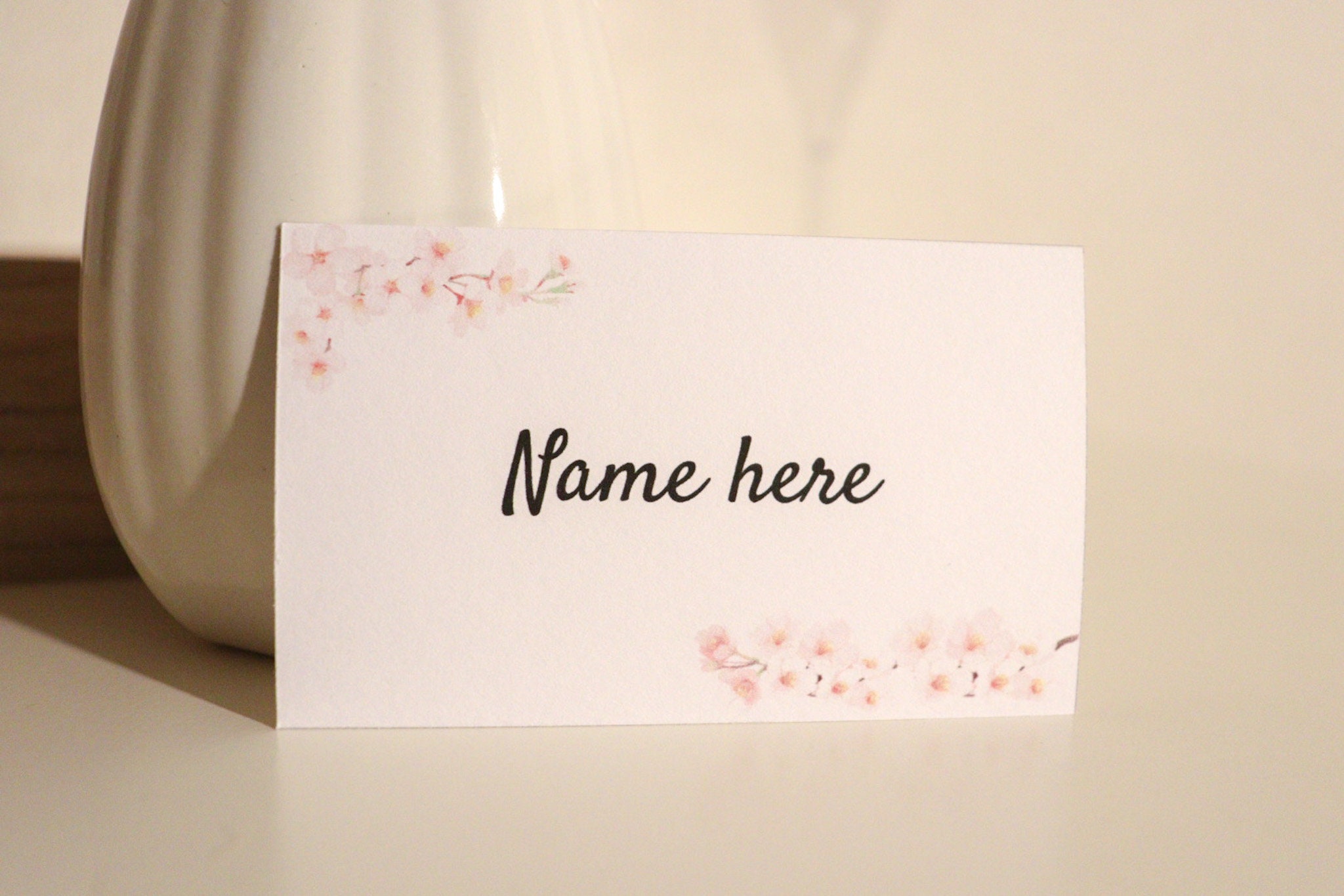 Printable Sakura Editable Name Cards, Seat Tags, Cherry Blossom Escort ...