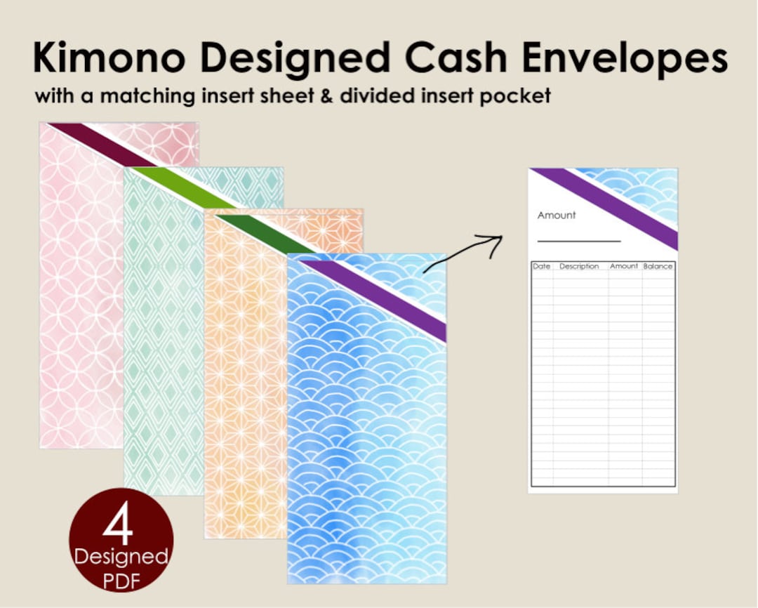 Printable Watercolor Cash Envelopes; Set of 4 Designs; Budget Envelopes ...