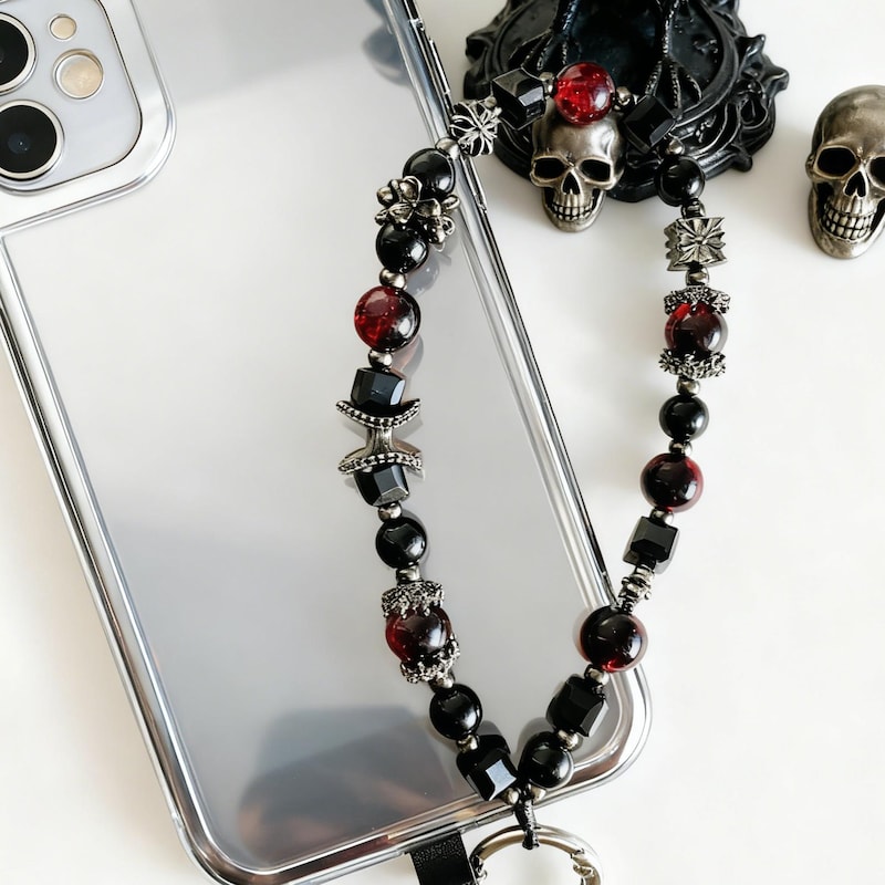 Red Goth Phone Charm - Etsy