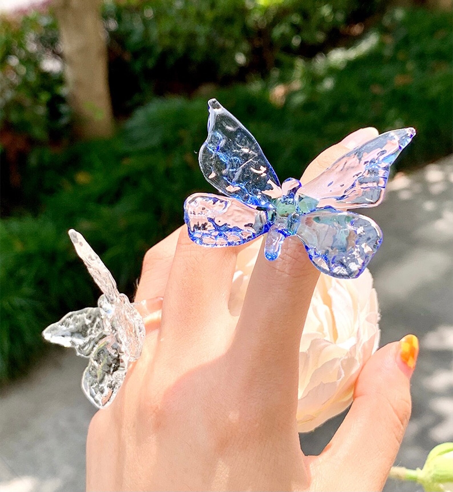 Hand-made Glass Ring Colored Glass Butterfly Ring - Etsy