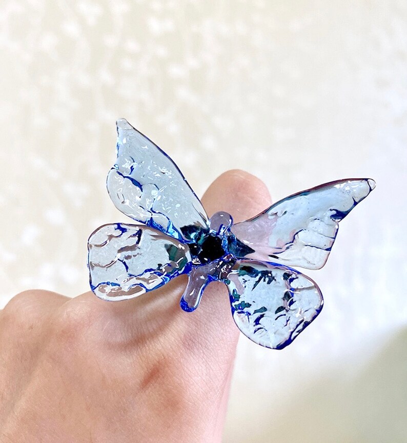 Hand-made Glass Ring Colored Glass Butterfly Ring - Etsy