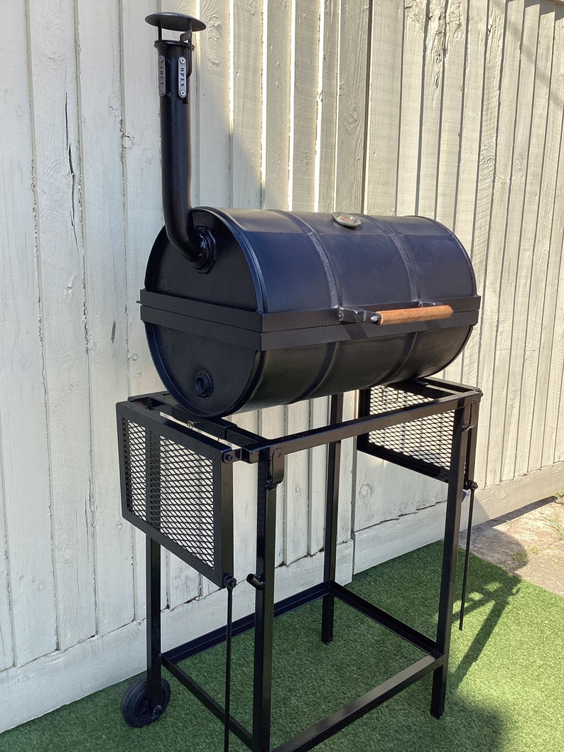 Oil Drum Smoker. BBQ. Steel Drum Barbecue. Upcycled Oil Drum Barbeque ...