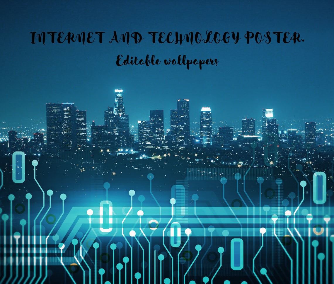 Portada de tecnología imprimible editable arte digital - Etsy España