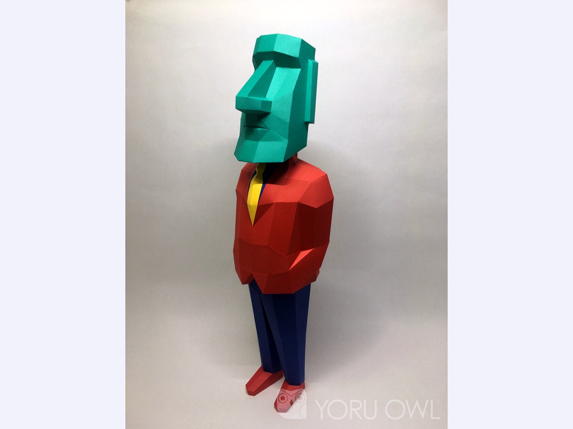 Suit Moai Papercraft, Moai, Papercraft PDF Template, Pepakura - Etsy