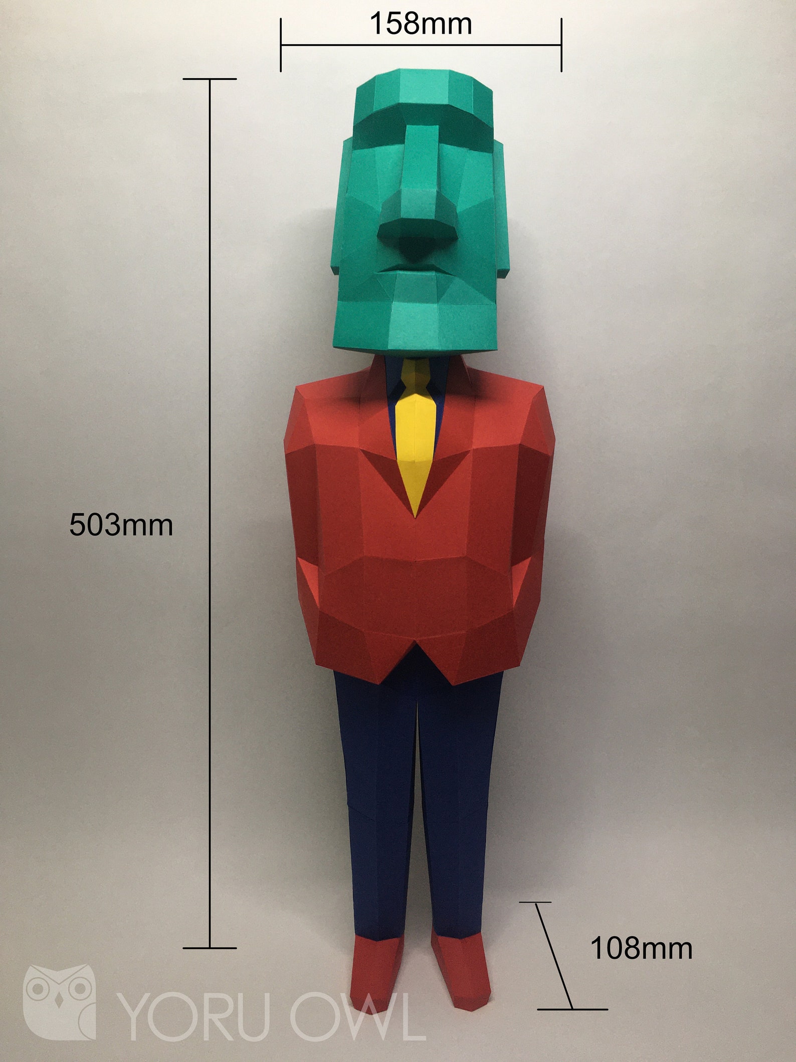 Suit Moai Papercraft, Moai, Papercraft PDF Template, Pepakura - Etsy