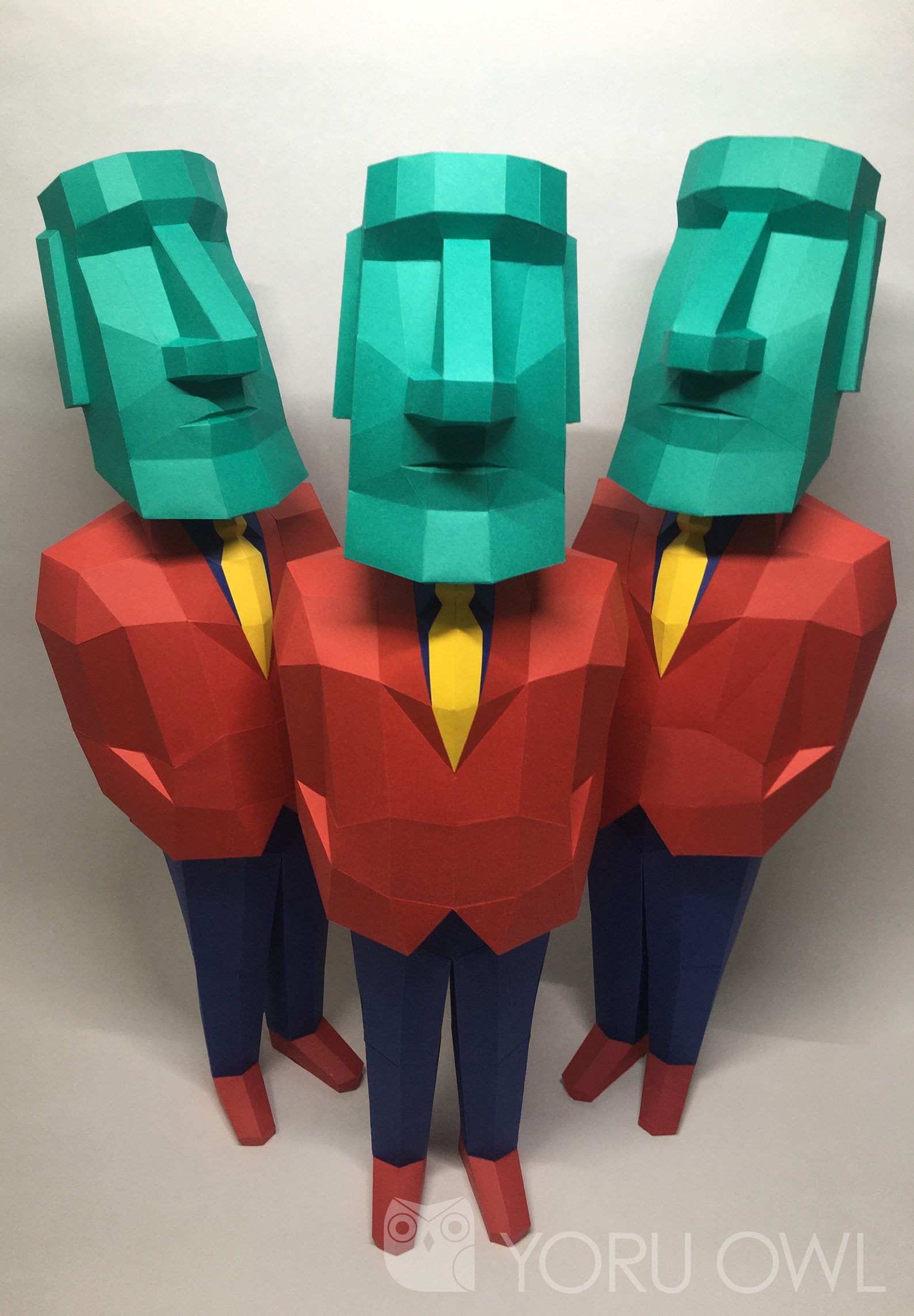 Suit Moai Papercraft, Moai, Papercraft PDF Template, Pepakura - Etsy