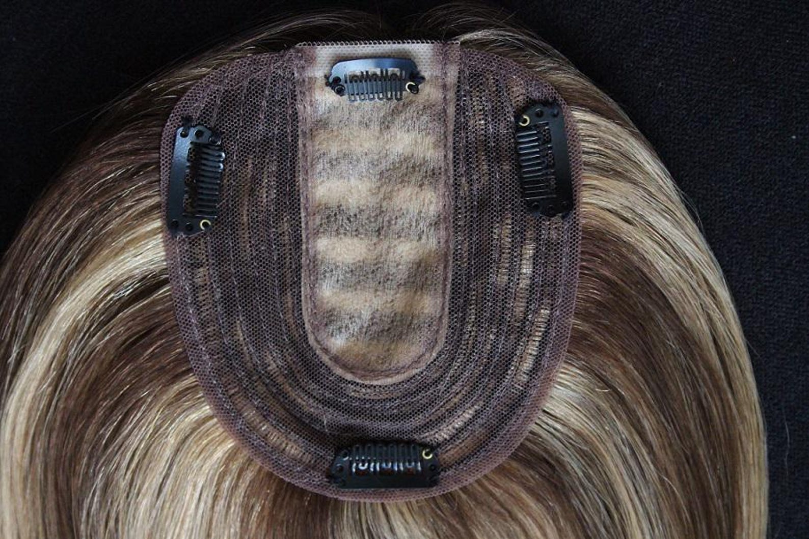 Toupee Women Toupee Topper Remy Human Hair Clip in Hairpiece Brown ...