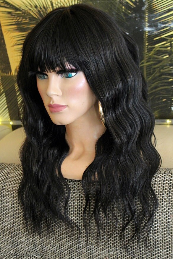 Parrucca capelli veri 100% parrucca senza pizzo marrone scuro remy onde ...