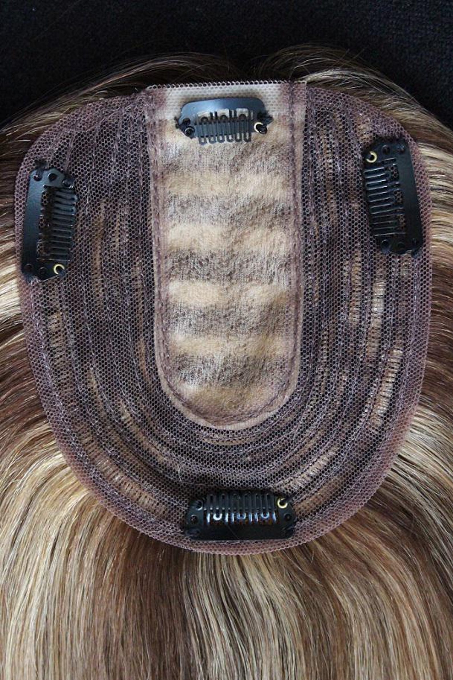 Toupee Women Toupee Topper Remy Human Hair Clip in Hairpiece Brown ...