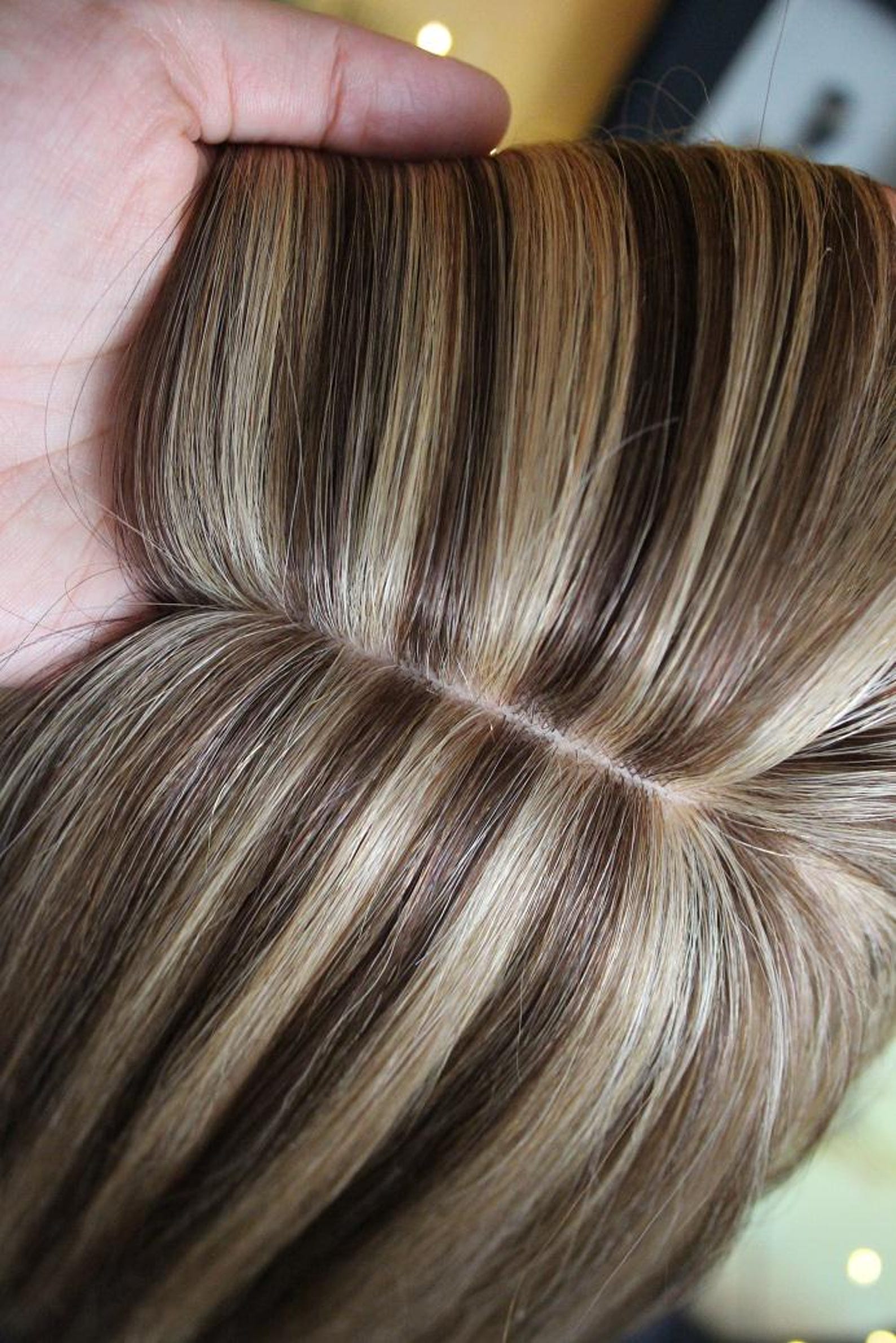 Toupee Women Toupee Topper Remy Human Hair Clip in Hairpiece Brown ...