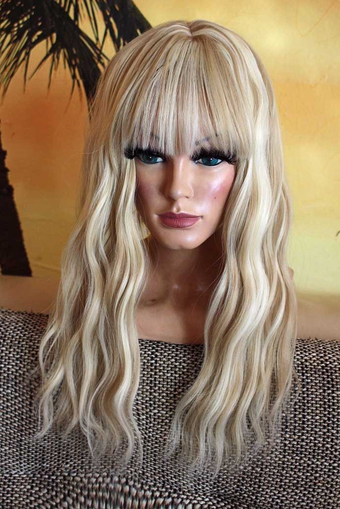 Toupee Women's Woman Toupee Topper Clip in Hairpiece Light Blonde ...