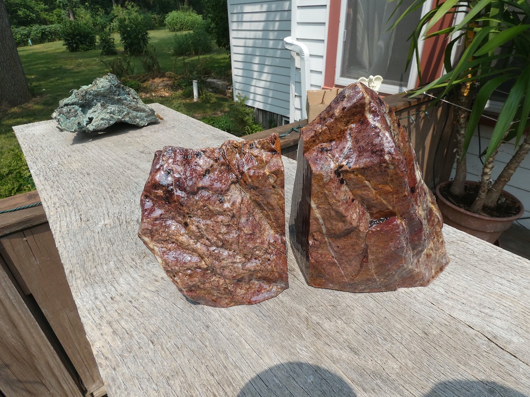 Baraboo Pink Lady Quartzite Rock Bookends - Etsy