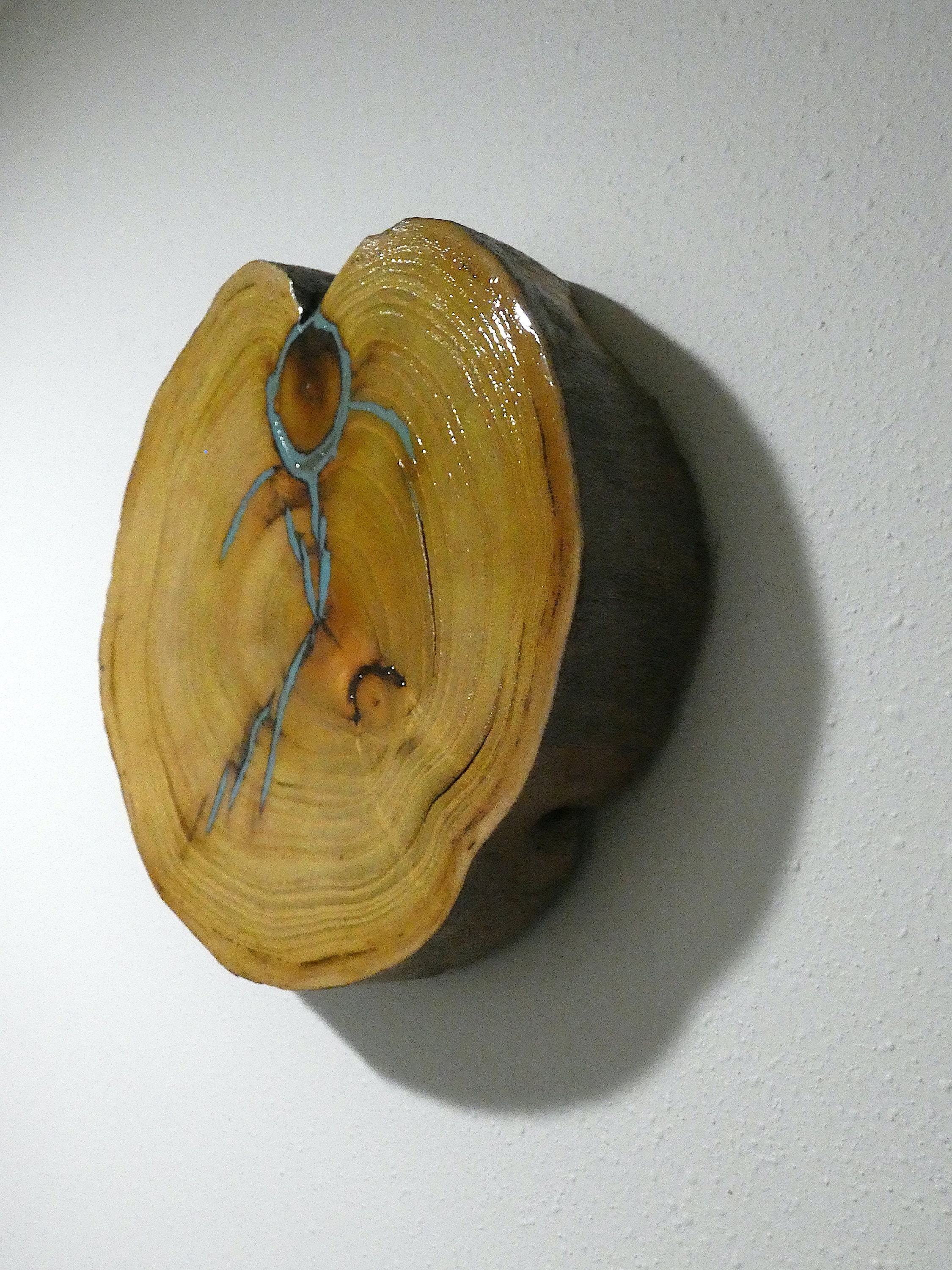 Mulberry Wood Slab Wall Art With Turquoise Inlay - Etsy