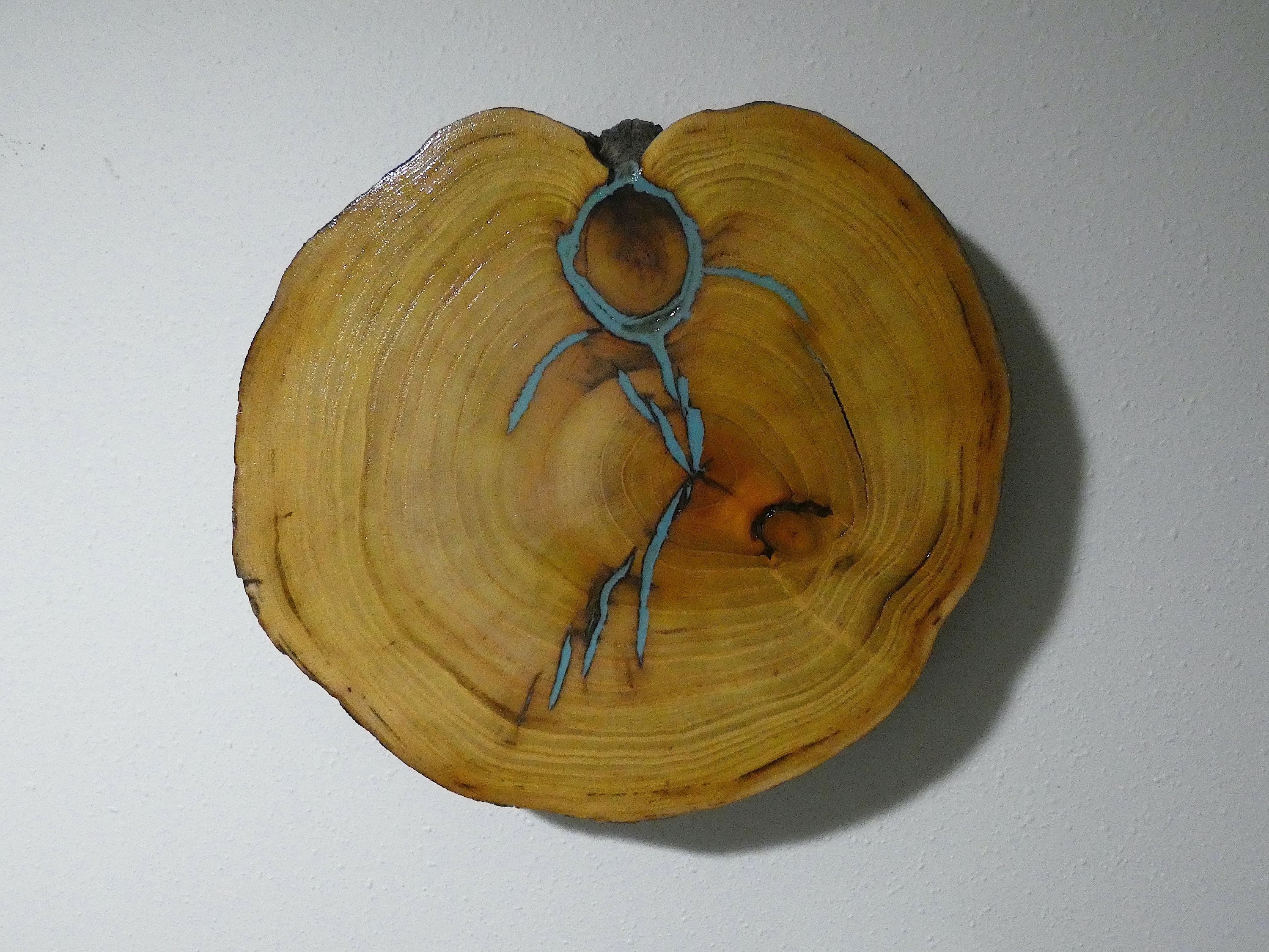 Mulberry Wood Slab Wall Art With Turquoise Inlay - Etsy