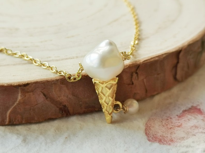 Inspired by ‘roman Holiday’, Ice Cream Natural Baroque Pearl Earrings ...