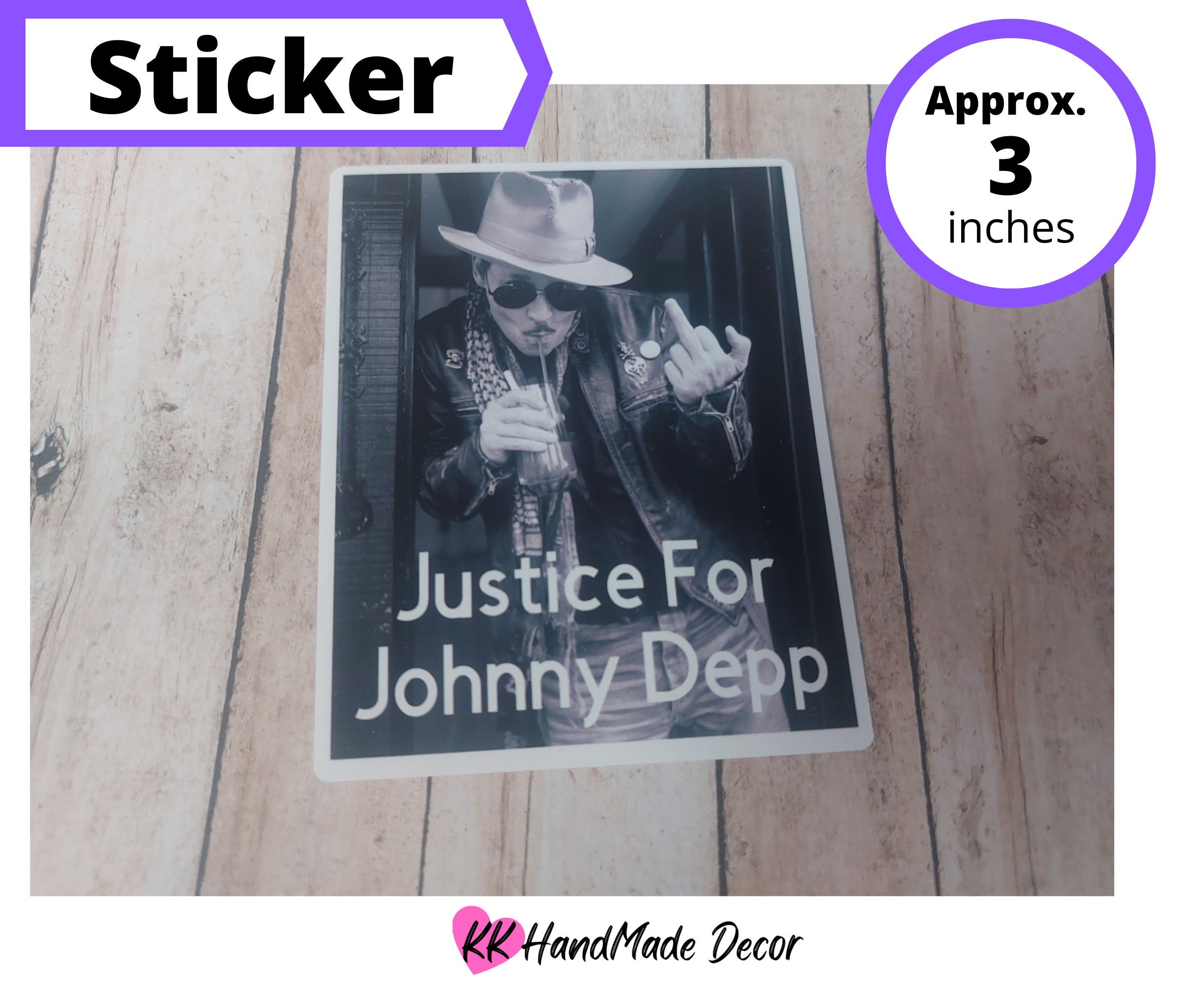 Johnny Depp Justice for Jonny Deep Sticker Water Resistant Decal - Etsy