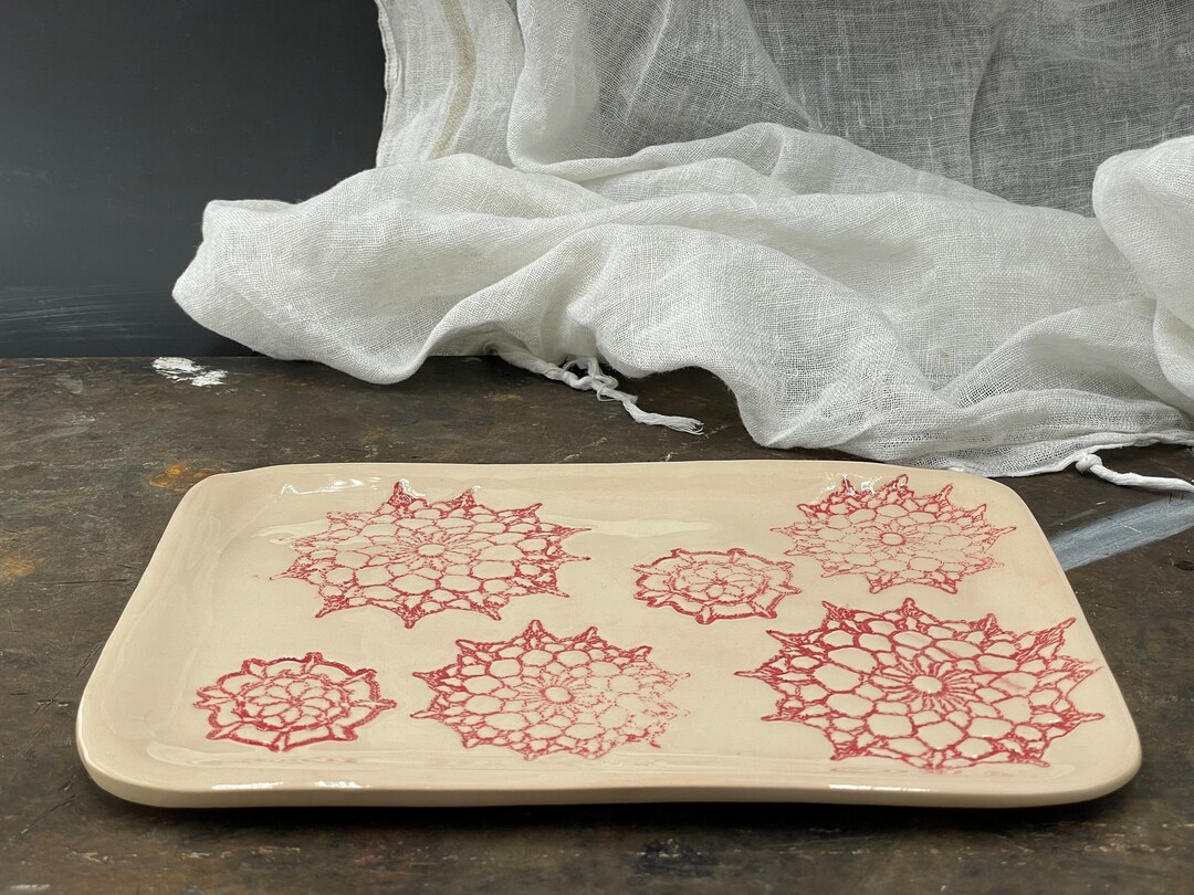 Decorative Plate, Plate Colorful Plate for Christmas Clay Beige ...