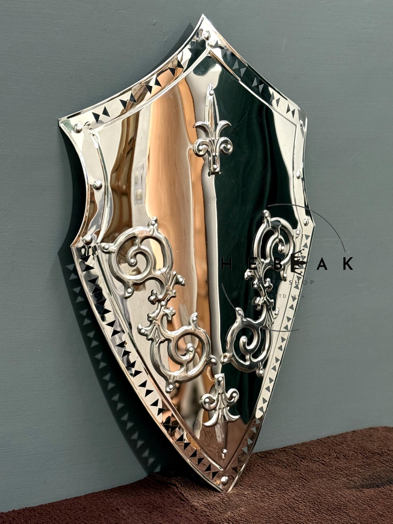 Medieval Knight Stainless Steel Shield: Handcrafted Templar Wall Decor ...